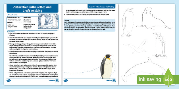 Antarctica Silhouettes and Craft Activity - Art and Craft